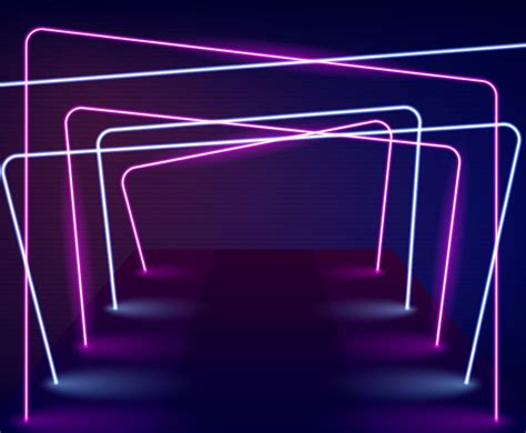 Neon Light Hallways Background Vector Art And Graphics