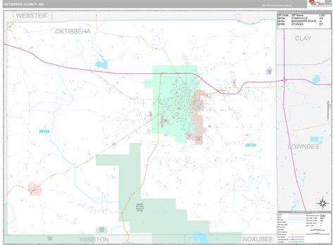 Oktibbeha County Ms Wall Map Premium Style By Marketmaps