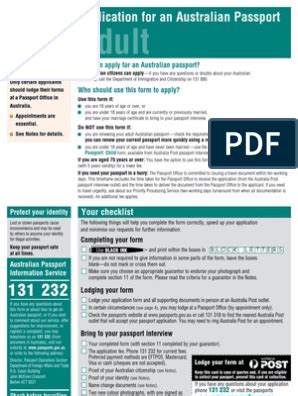 Adult Application For An Australian Passport Download Free PDF Worksheets Library