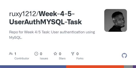 Github Ruxy1212week 4 5 Userauthmysql Task Repo For Week 45 Task User Authentication Using