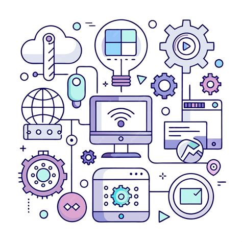 Connecting Devices Streamlining Workflows And Enhancing Productivity Premium Ai Generated Vector