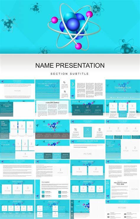 Chemical Elements Atoms Molecules Ions Powerpoint Template