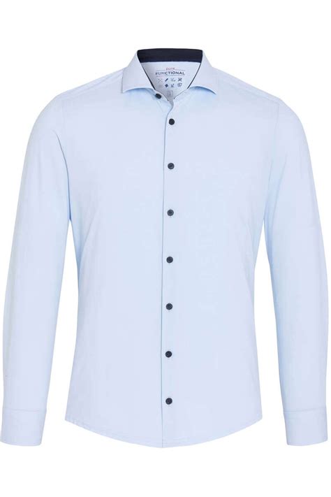 Pure Functional Slim Fit Jersey Shirt Bright Blue One Colour Hemden De