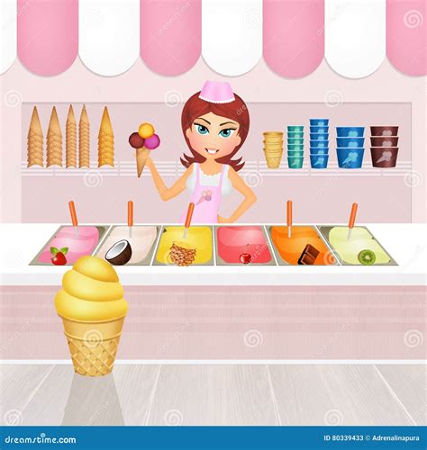 Ice Cream Shop Stock Illustration Illustration Of Joyful 80339433