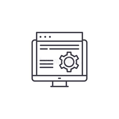 Web Site Development Linear Icon Concept Web Site Development Line