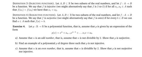 Solved Definition InJective Function Let A BR Be Two Chegg