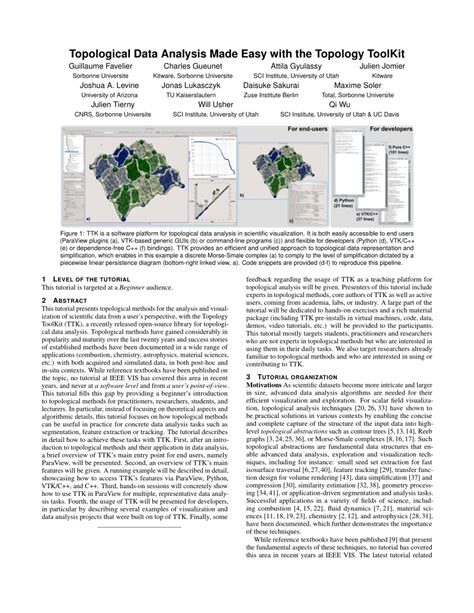 Pdf Topological Data Analysis Made Easy With The Topology Toolkit