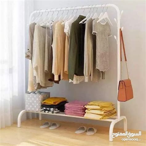 ستاند ملابس معدني ثابت بدون عجلات مع علاقات جانبيه قياسه 155110سم