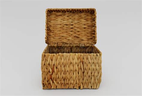 Bamboo Basket Wicker Minimal D Rendering On White Background Stock Illustration Illustration