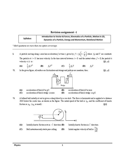 Revision Assignment Adv Level 1 Pdf Force Acceleration