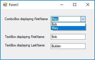 C How To Databind The SelectedItem Of A WinForms ComboBox To A
