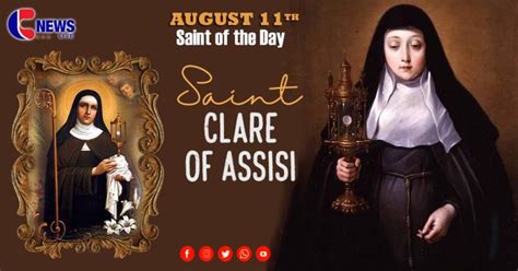 St Clare Of Assisi Saint Of The Day 11th August