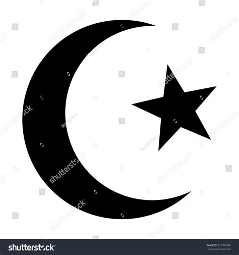Star Crescent Symbol Islam Flat Icon Stock Vector Royalty Free