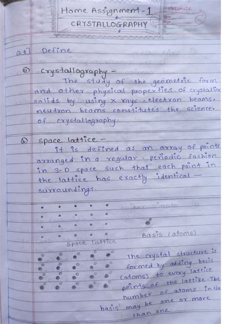 Assignment No 1 Crystallography Pdf