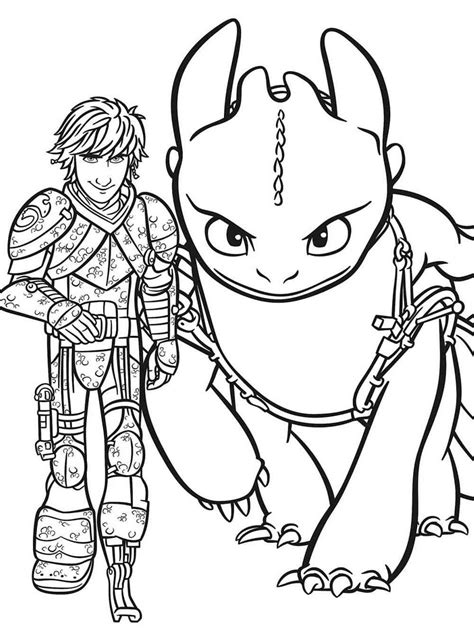 Hiccup With Toothless Coloring Page
