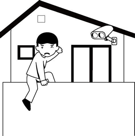 防犯No10 センサーライトのイラスト ビジソザ