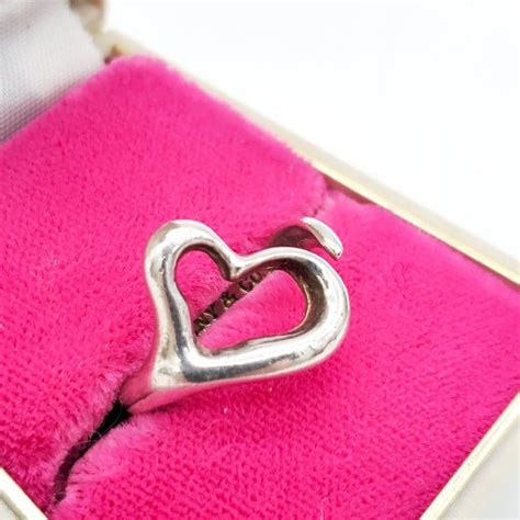 Authentic Tiffany And Co Elsa Peretti Open Heart Ring