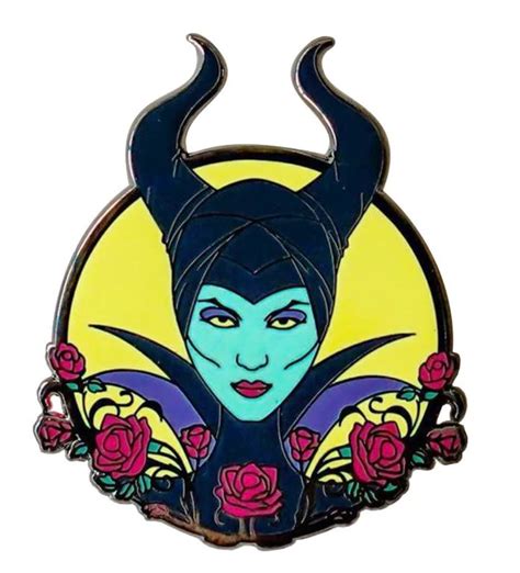 Maleficent With Roses Inch Tall Enamel Metal Pin Walmart Com