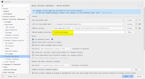 Change Build Terminal Language To English Rider Support JetBrains