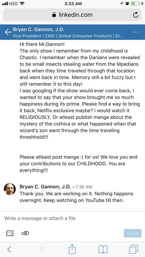 decided to message mr gannon on linkedin to profess my love for the show and just to confirm he