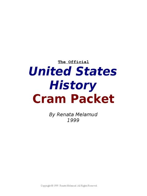 Apush Cram Packet Pdf