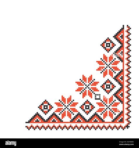 National Pattern Fabric Texture Corner Vector Ilustration National