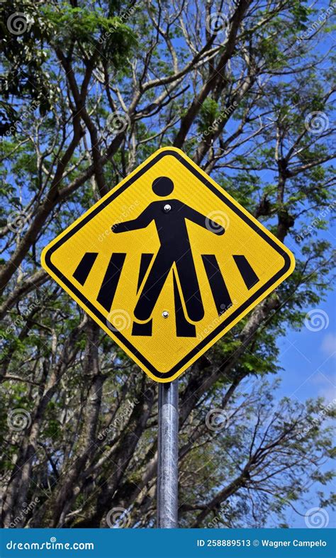 Street Sign Indicating Pedestrian Crossing Rio Stock Image Image Of