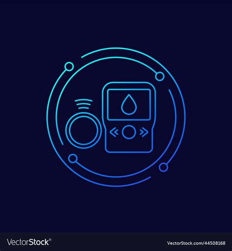 Continuous Glucose Monitor Line Icon Royalty Free Vector