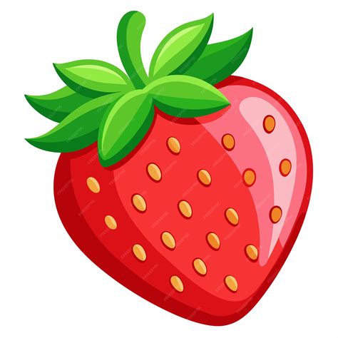 Premium Vector Strawberry Clipart Cartoon Style Vector Illustration