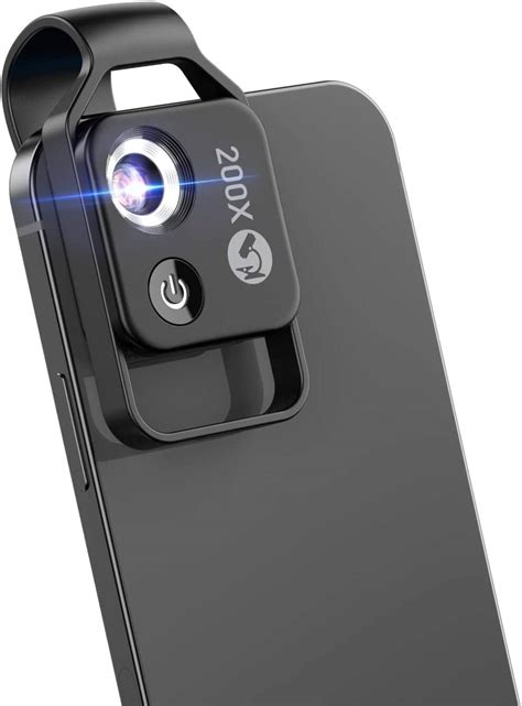200x Phone Microscope Lens With Led Light Portable Digital Microscope