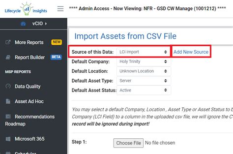 Import Assets Via Csv File Lifecycle Insights