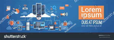 Data Center Cloud Computer Connection Hosting Stock Vector Royalty