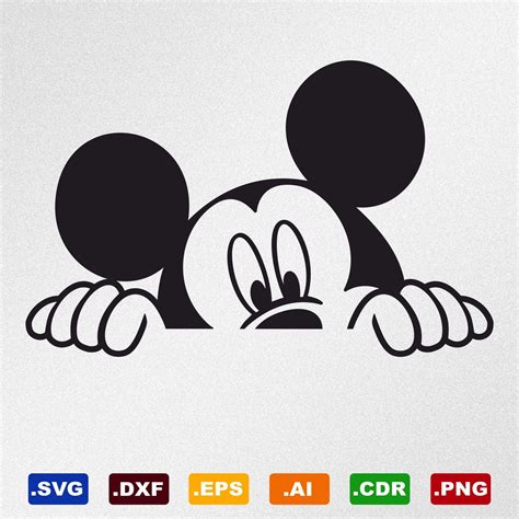 Minnie Mickey Mouse Peeking Svg
