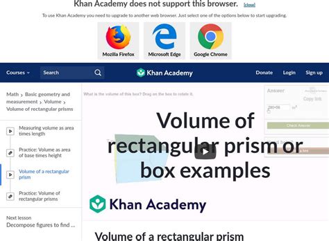 Khan Academy Volume Of A Rectangular Prism Instructional Video For 5th 6th Grade Lesson Planet