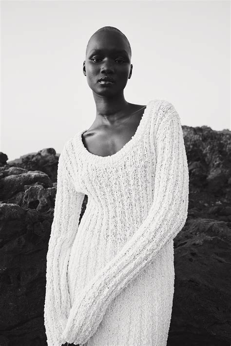 Rib Knit Jumper White Ladies Handm Gb