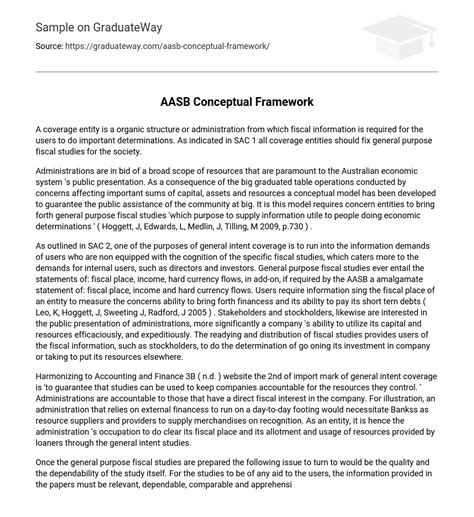 ⇉aasb Conceptual Framework Essay Example Graduateway