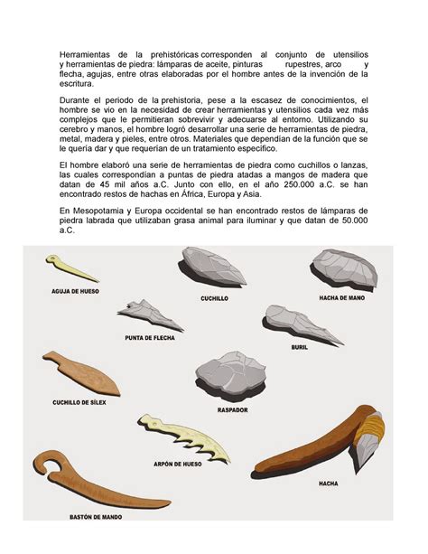 Herramientas de la prehistóricas de la epoca colonial en honduras