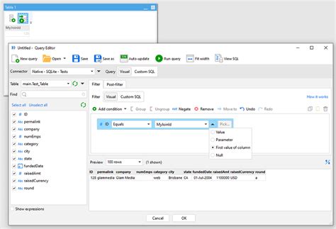 how does select matching database rows work easymorph community