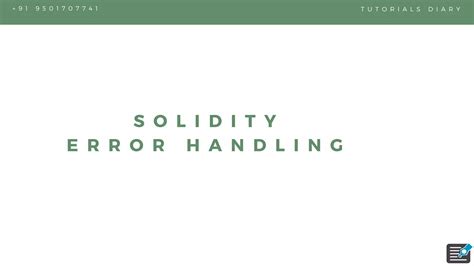 solidity error handling ppt