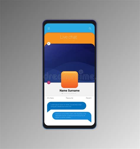 Mobile Application Interface Live Chat Ui Ux Gui Screen For Mobile Apps Vector Image Stock