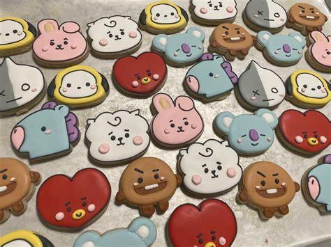 Bt21 Cookies Bts Cookies Etsy
