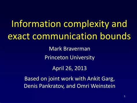 Ppt Information Complexity And Exact Communication Bounds Powerpoint