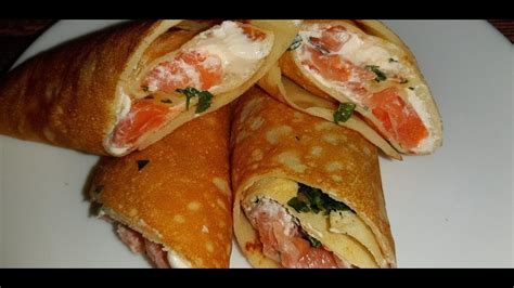 Блинчики с лососем и сливочным сыром!!! Идеальная закуска!!! - YouTube