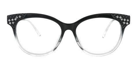 Black Oval Gorgeous Rhinestone Custom Engraving Eyeglasses Wherelight