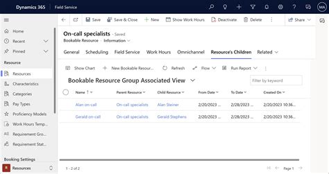 schedule requirements to a resource pool dynamics 365 field service