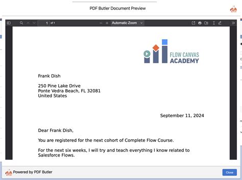 dynamically create documents using pdf butler salesforce break