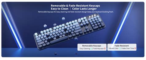 Nowlike Wireless Keyboard And Mouse Combo Retro Typewriter Keyboard With Round