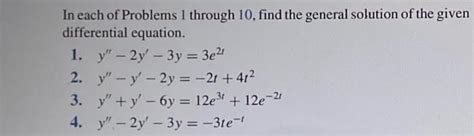 solved in each of problems 1 through 10 find the general