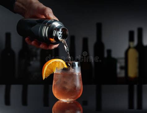 Cocktail Great Gatsby With Orange Slice Stock Image Image Of Glass