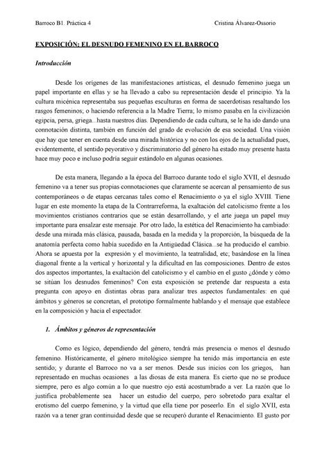 EL Desnudo Femenino EN EL Barroco EXPOSICIÓN EL DESNUDO FEMENINO EN